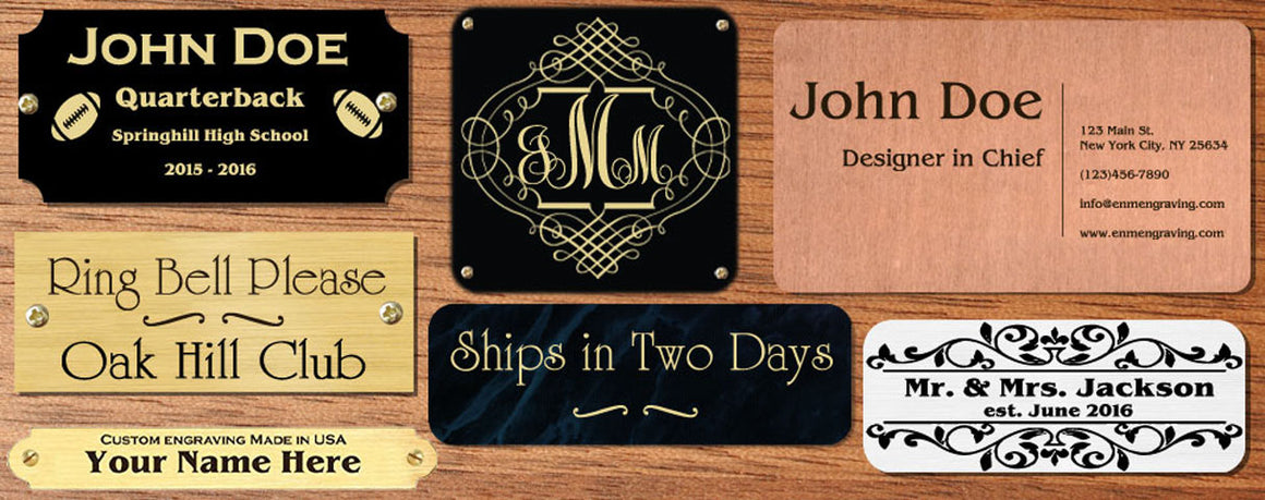 Custom Engraved Nameplates, ID Tag, Memorial Plaque | EnMEngraving