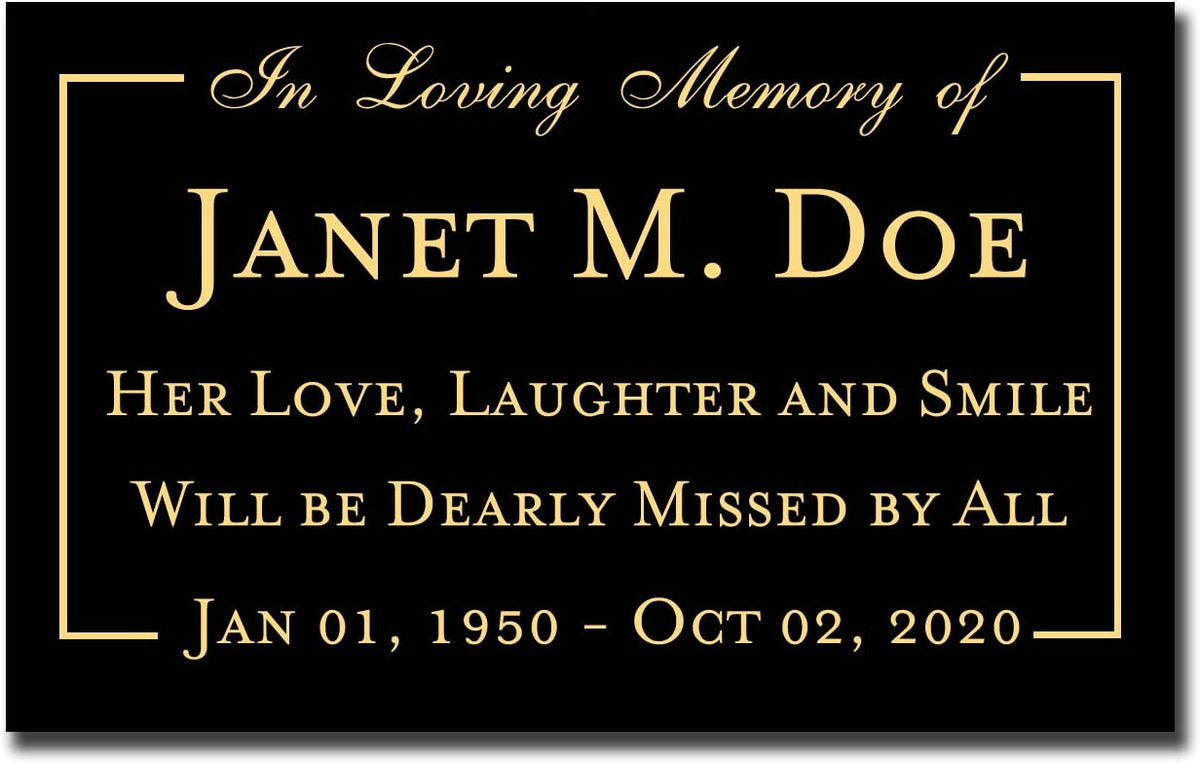 Elegant Engraved Metal Memorial Plaque, Personalized Message – EnMEngraving