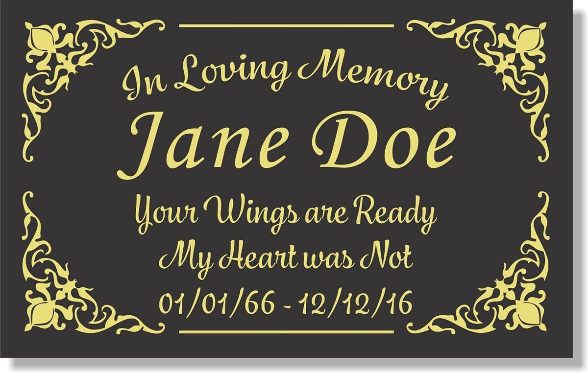 Elegant Engraved Metal Memorial Plaque, Custom Message – EnMEngraving