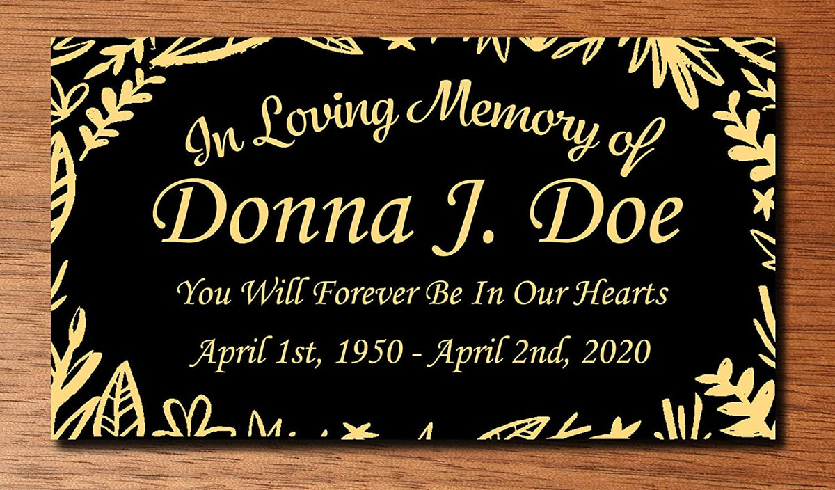 Elegant Engraved Metal Memorial Plaque, Classic Border, Personalized M ...