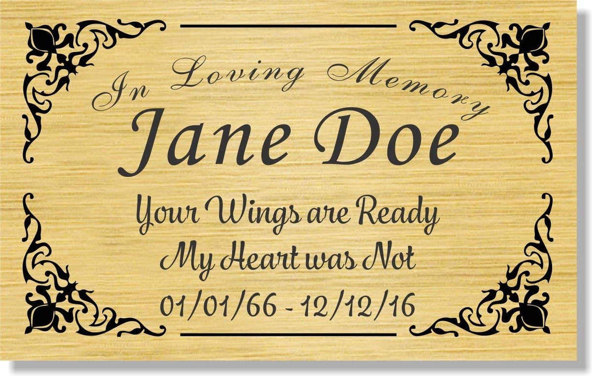 Elegant Engraved Metal Memorial Plaque, Custom Message – EnMEngraving